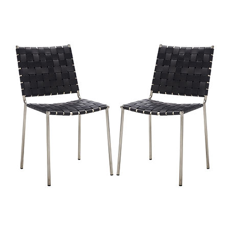 Click here for Wesson Leather Basket Woven Dining Chair - Set of... prices