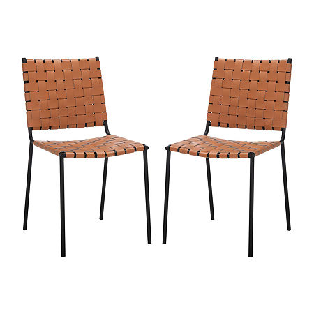 Click here for Wesson Leather Basket Woven Dining Chair - Set of... prices