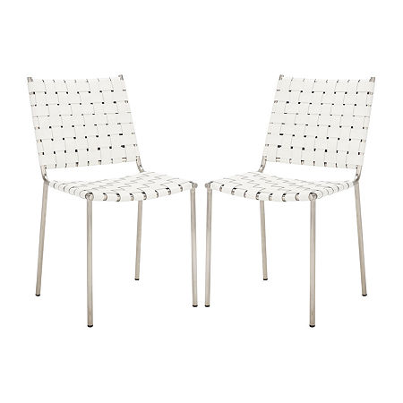 Click here for Wesson Leather Basket Woven Dining Chair - Set of... prices