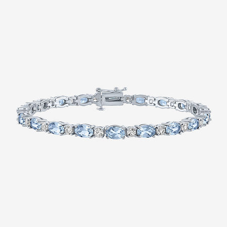Click here for Gemstone Sterling Silver Oval 7.5 Inch Tennis Brac... prices