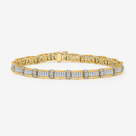 Click here for (I / I1) Womens 10K White Gold 7.25 Inch Link Brac... prices