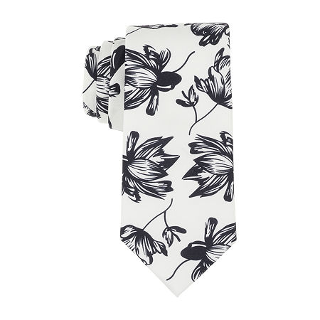 Click here for J. Ferrar Jalbert Floral Tie  One Size  White prices