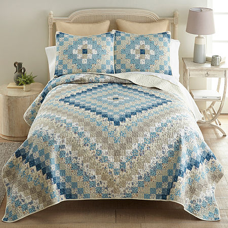Click here for Donna Sharp Blue Diamond Floral Easy Care Quilt Se... prices