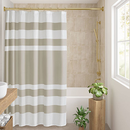 Madison Park Spa Waffle 3M-Scotchgard Shower Curtain  36 x 72 - Taupe