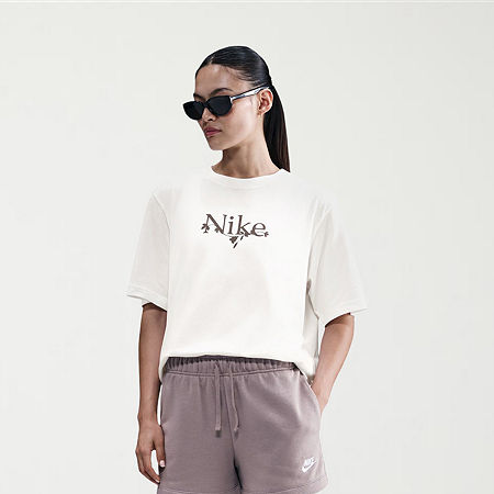 Click here for Nike Womens Vine Boxy T-Shirt  Small  White prices
