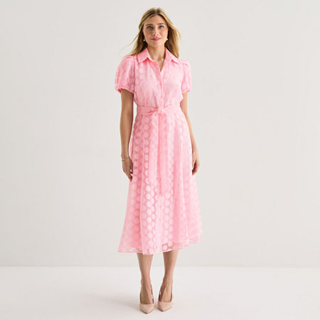 Click here for 52seven Womens Short Sleeve Midi Dots Shirt Dress... prices