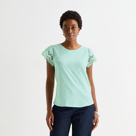 Click here for St. Johns Bay Womens Tall Crew Neck Short Sleeve B... prices