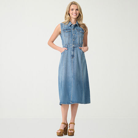 Click here for JS Jessica Simpson Womens Sleeveless Midi A-Line D... prices