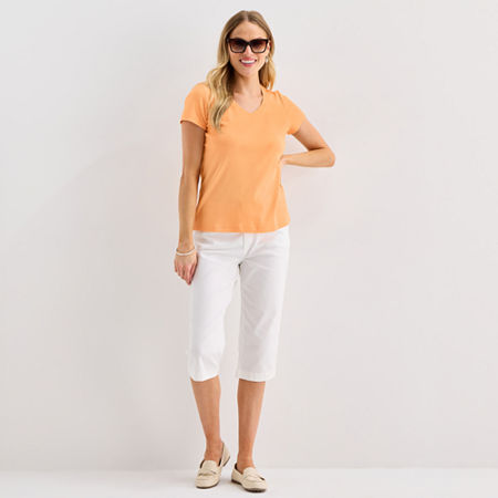 Click here for St. Johns Bay Womens V Neck Short Sleeve T-Shirt... prices