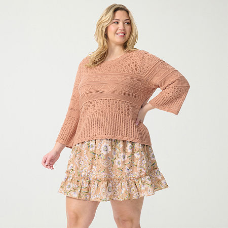 Click here for JS Jessica Simpson Plus Womens Round Neck Elbow Sl... prices