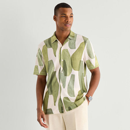 Click here for J. Ferrar Abstract Print Mens Short Sleeve Camp Sh... prices