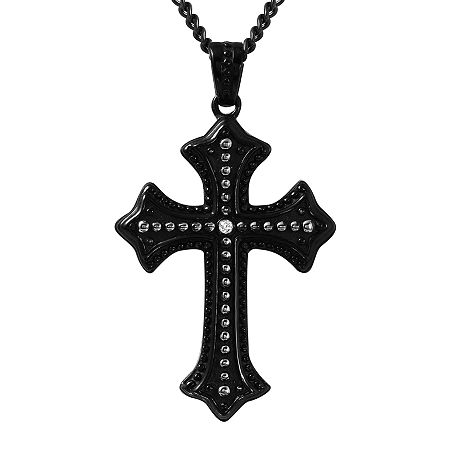 Click here for Mens Diamond-Accent Two-Tone Stainless Steel Cross... prices