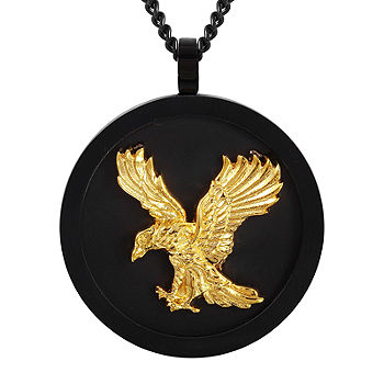 Mens Two-Tone Stainless Steel Eagle Pendant Necklace, Color Mens Two-Tone Stainless Steel Eagle Pendant Necklace, Color