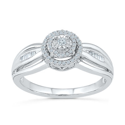 Promise My Love Womens 1/6 CT. T.W. Natural White Diamond Sterling ...