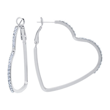 Click here for Sparkle Allure Womens Crystal 45mm Heart Hoop Earr... prices