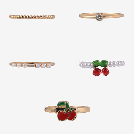 Click here for Arizona Womens Cherries Heart Delicate Ring Set  O... prices