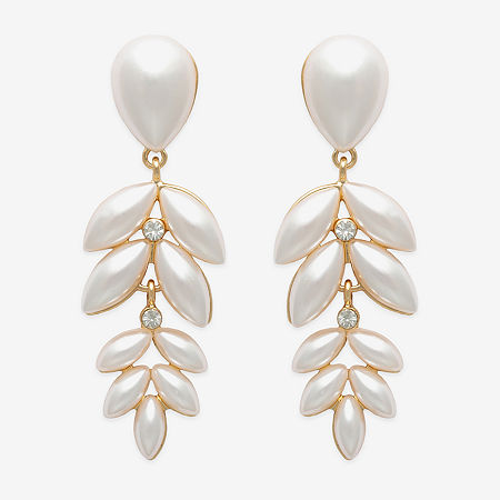 Click here for Bijoux Bar Gold Tone Womens White Glass Simulated... prices