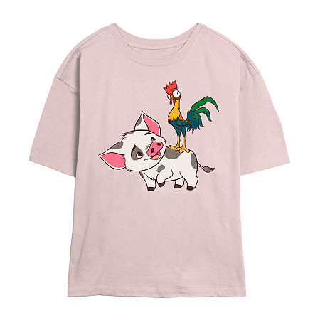 Click here for Moana Pua And Hei Hei Tee Womens Juniors Crew Neck... prices