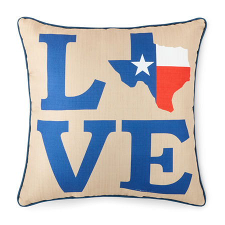 Click here for Texas Love Square Throw Pillow  One Size  White prices