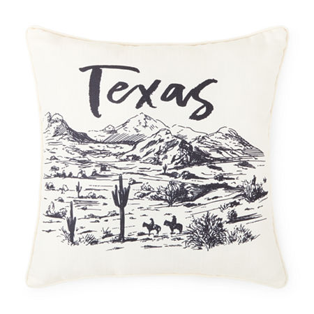 Click here for Texas Plains Square Throw Pillow  One Size  Black prices