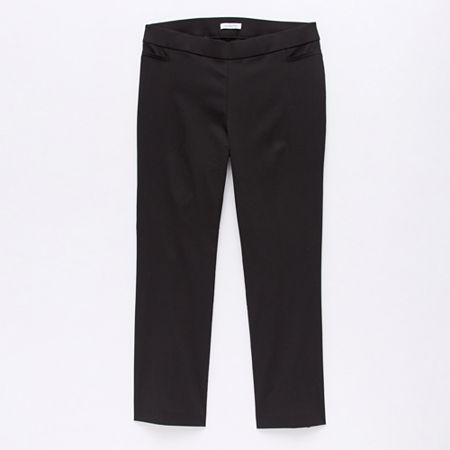 Liz Claiborne Adaptive Lisa Womens Plus Short Seated Wear Straight Mid Rise Pull-On Pant  24w  Black