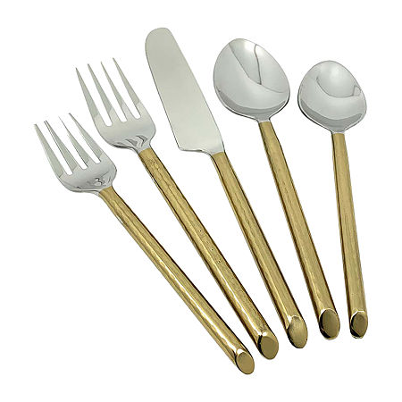 Click here for Vibhsa Golden Hammared 20-pc. Flatware Set  One Si... prices