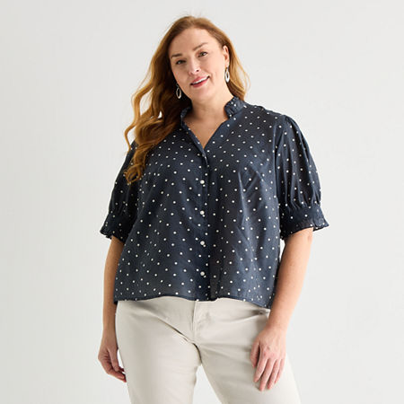 Click here for Liz Claiborne Womens Plus Blouse  1x  Blue prices