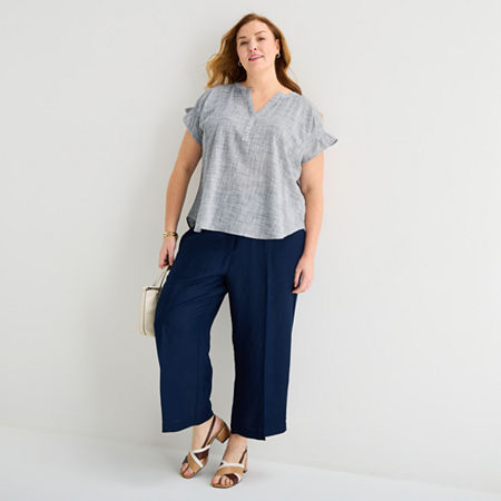 Click here for Liz Claiborne Womens Plus Pull-On Pant  0x  Blue prices