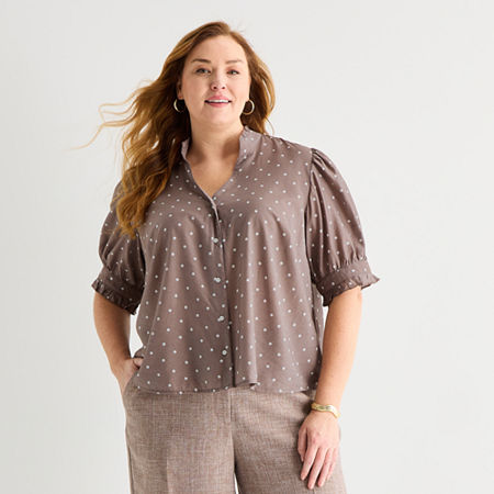 Click here for Liz Claiborne Womens Plus Blouse  4x  Brown prices
