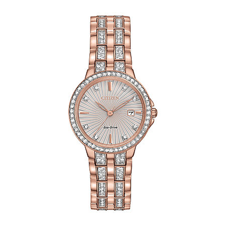Click here for Citizen Womens Eco-Drive Crystal Accent Rose Gold-... prices