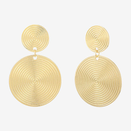 Click here for Bold Elements Gold Tone Womens Round Drop Earrings... prices