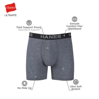Hanes Ultimate Comfort Flex Fit Total Support Pouch Mens 4 Pack Boxer ...