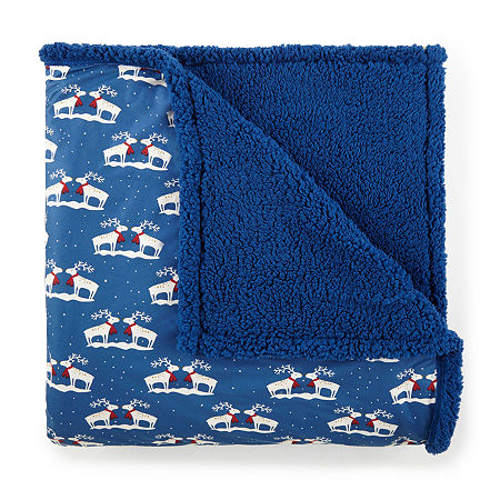 Click here for Micro Flannel(R) Kiss Me Deer Reverse to Sherpa Bl... prices