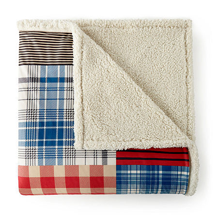 Micro Flannel(R) Berry Patch Plaid Reverse to Sherpa Blanket