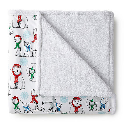 Shavel Micro Flannel Sherpa Blanket  Twin - Polar Bears