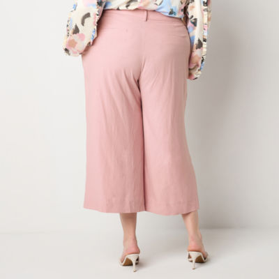 Ryegrass-Plus Wide Leg Pleated Pant, Color: Zephyr Pink - JCPenney