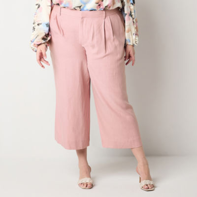Ryegrass-Plus Wide Leg Pleated Pant, Color: Zephyr Pink - JCPenney