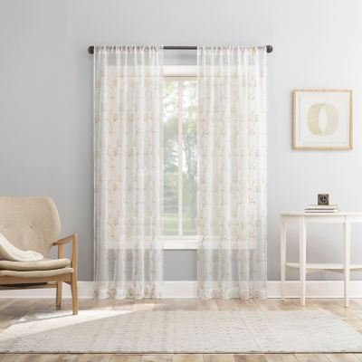 Sun Zero Arbor Embroidered Grommet Top Blackout Set of 4 Curtain Panel ...