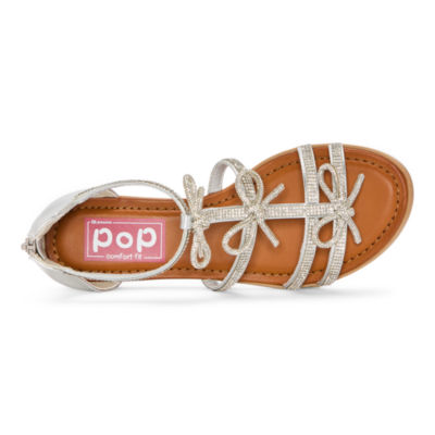 Pop Womens Celaya Wedge Sandals, Color: Silver Smooth - JCPenney