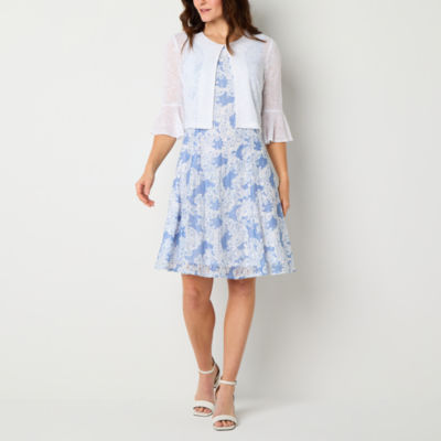 Perceptions Womens Paisley Jacket Dress, Color: White Denim - JCPenney