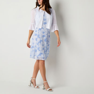 Perceptions Womens Paisley Jacket Dress, Color: White Denim - JCPenney