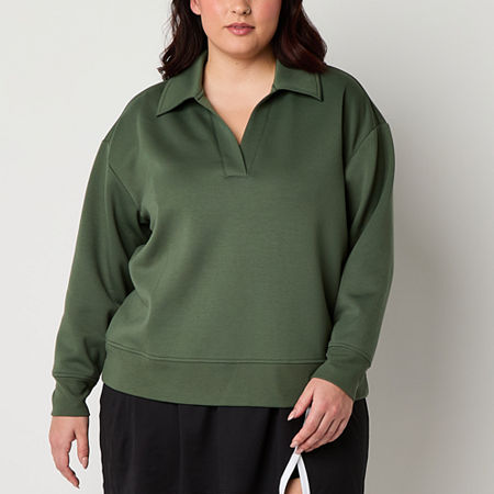 Click here for Xersion Plus Womens Scuba V Neck Long Sleeve Polo... prices