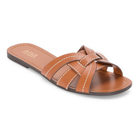Click here for a.n.a Womens Contrast Stitch Slide Sandals  6  Bro... prices
