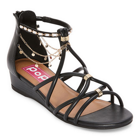 Click here for Pop Womens Anubia Wedge Sandals  7 Medium  Black prices
