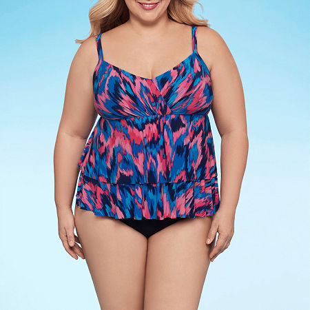 Click here for Trimshaper Leona Tankini Swimsuit Top Plus  18w  B... prices