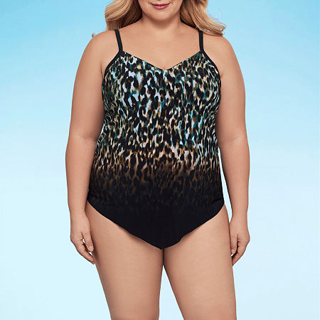 Click here for Trimshaper Hank Tankini Swimsuit Top Plus  20w  Br... prices