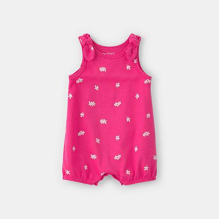 Click here for Carters Baby Girls Floral Sleeveless Romper - Pink prices