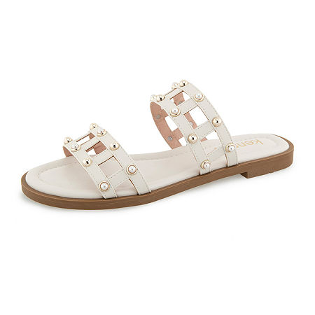 Click here for Kensie Womens Malory Flat Sandal - Off white prices