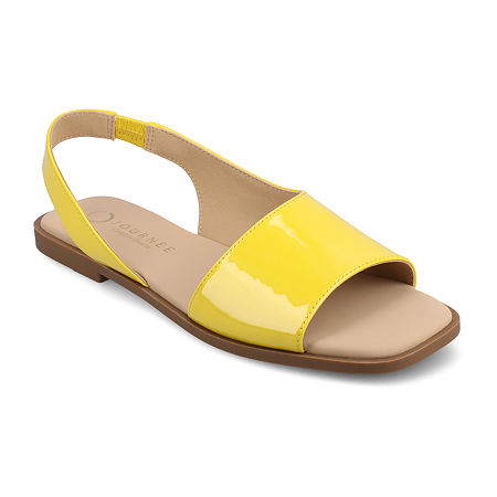 Journee Collection Womens Brinsley Slingback DOrsay Flat Sandals - Mango