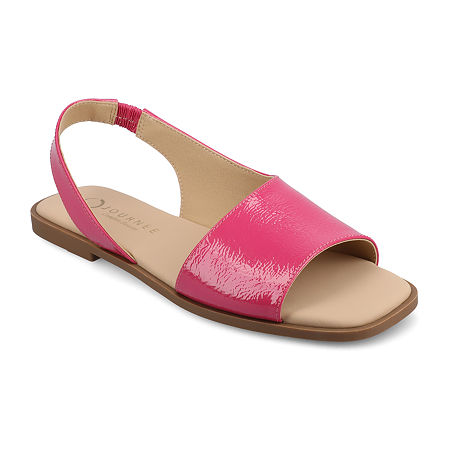 Journee Collection Womens Brinsley Slingback DOrsay Flat Sandals - Hot Pink